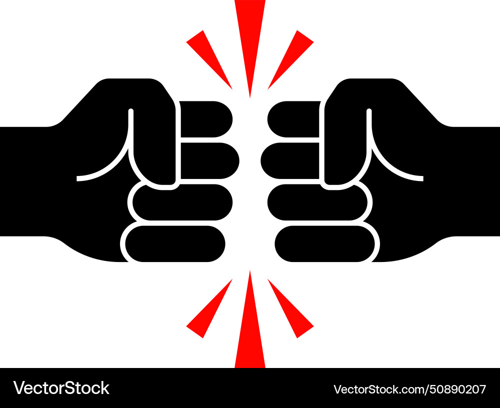Two clenched fists icon in flat style Royalty Free Vector