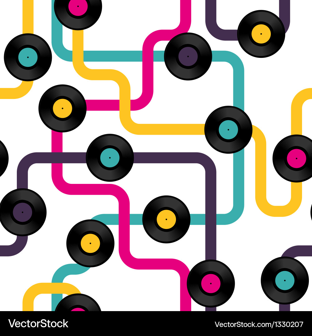 Vinyl record seamless background pattern Vector Image