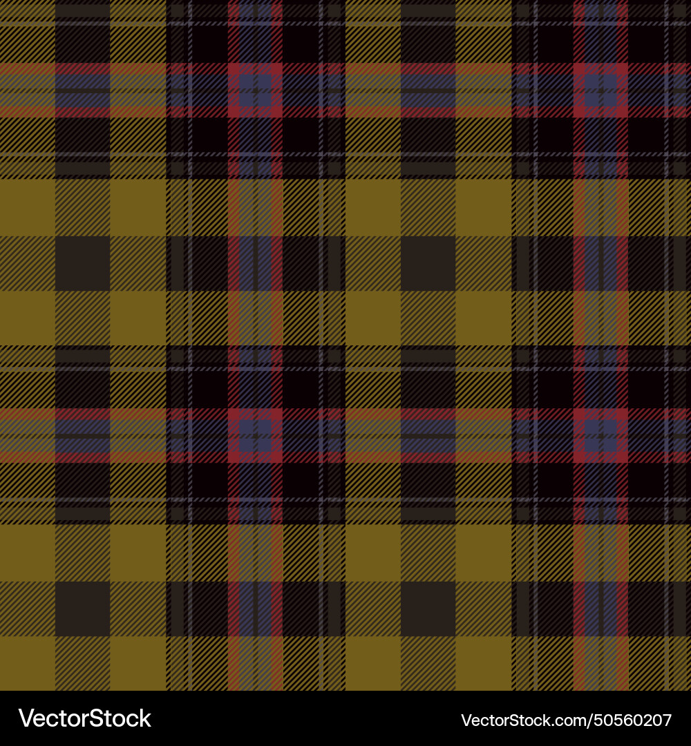 Yellow red blue tartan plaid pattern Royalty Free Vector