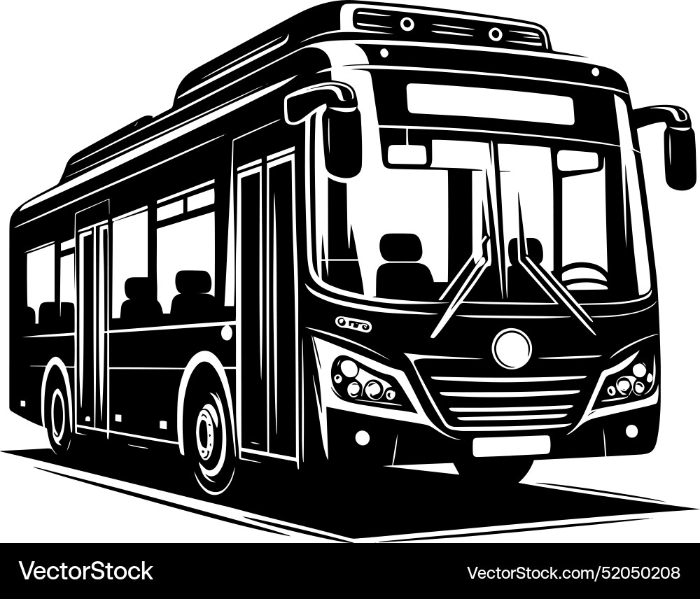 City bus silhouette flat isolated on a white Vector Image