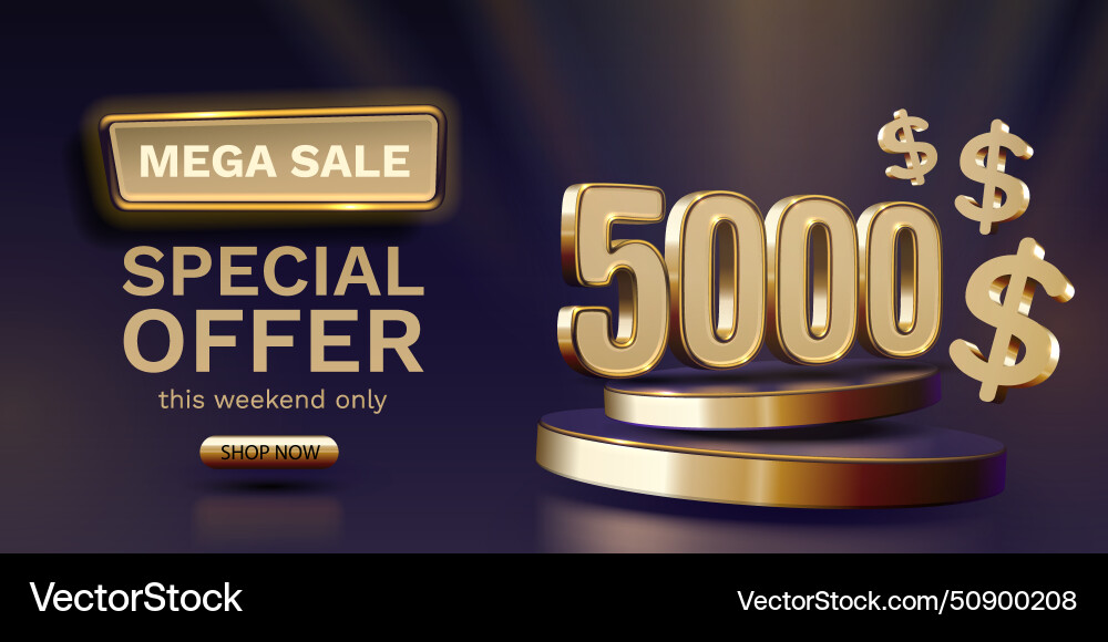 Coupon special voucher 5000 dollar check banner Vector Image