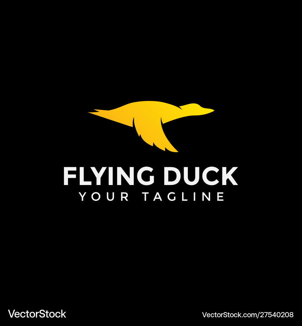 Flying duck goose swan logo design template Vector Image