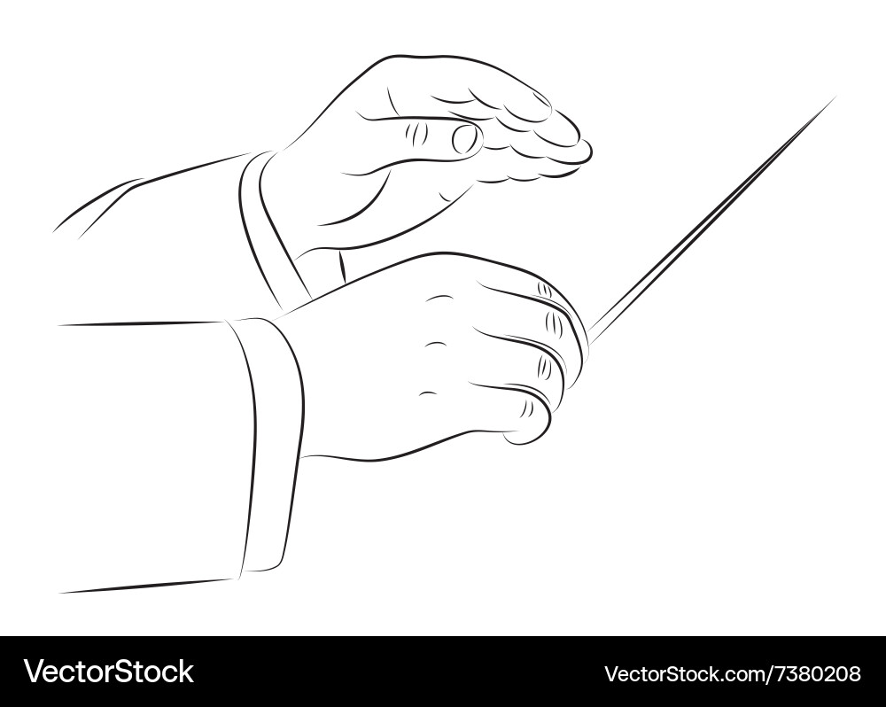Hands of conductor Royalty Free Vector Image - VectorStock