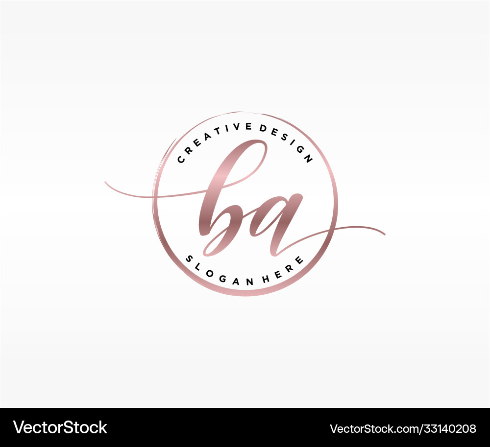 Initial ba handwriting logo with circle template Vector Image