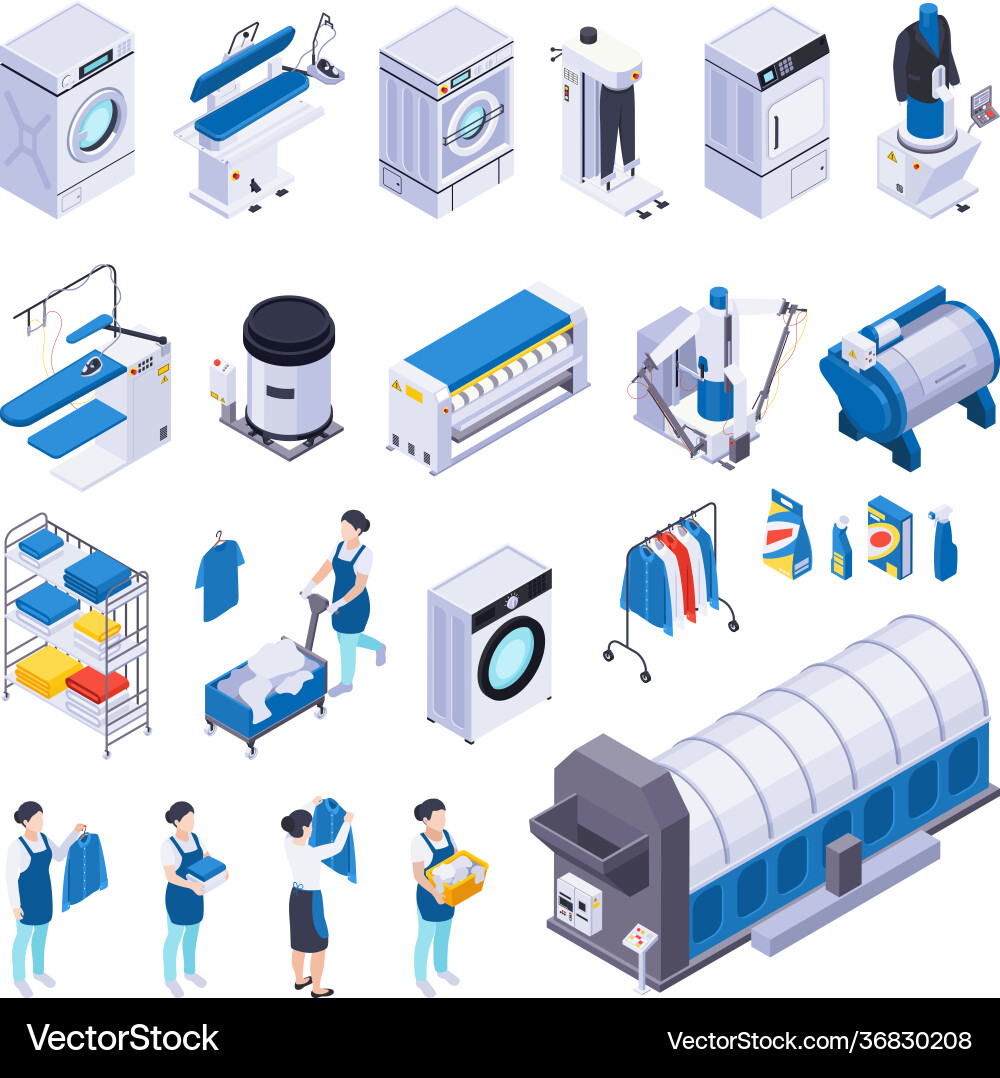 Laundry washing icon set Royalty Free Vector Image