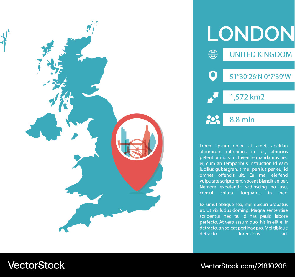 London map infographic Royalty Free Vector Image