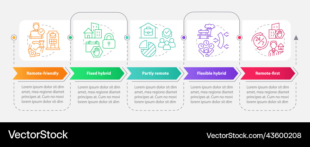 Models of hybrid work rectangle infographic Vector Image