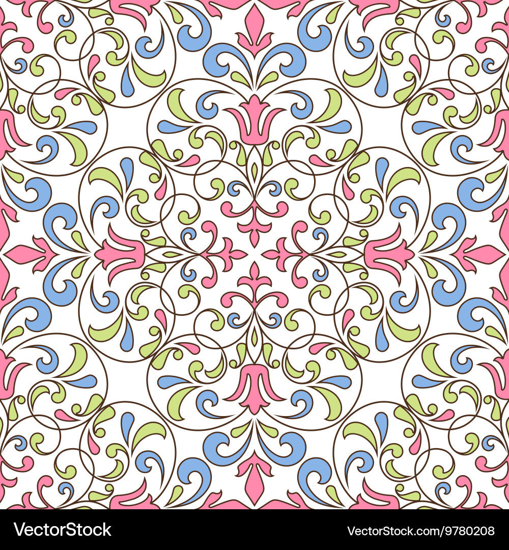 Ornate Baroque Seamless Pattern Royalty Free Vector Image