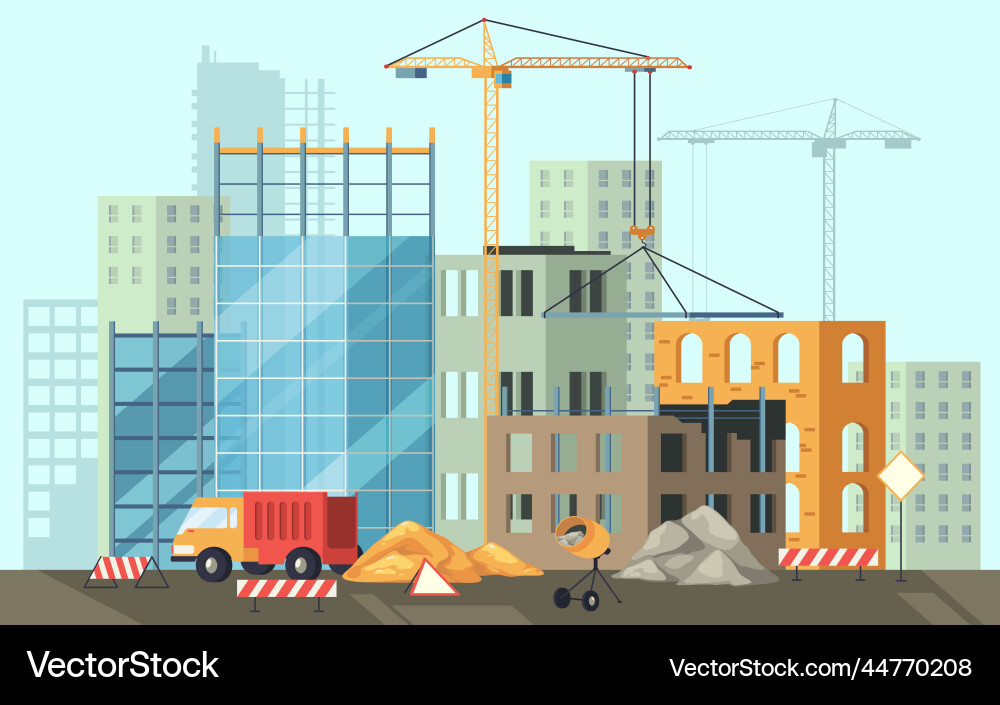 Scape of building works or construction Royalty Free Vector