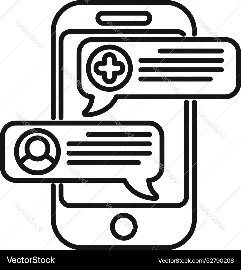 Smartphone showing medical consultation chat Vector Image