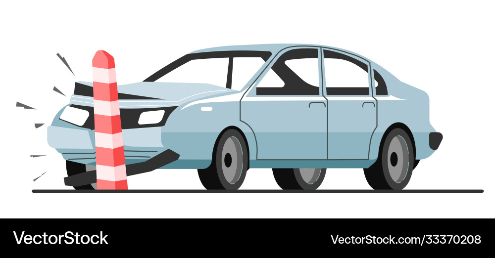 Traffic accident car collision with road Vector Image
