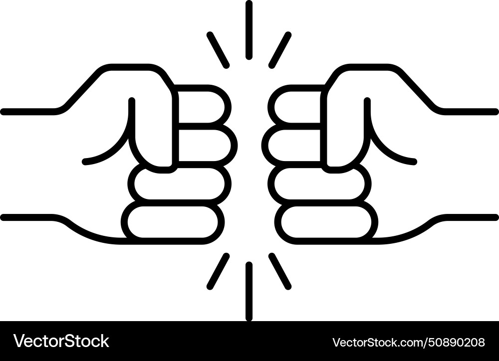 Two clenched fists icon in linear style Royalty Free Vector