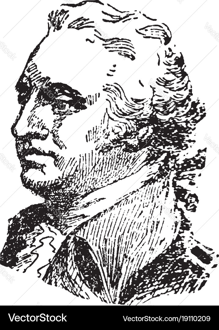 Anthony Wayne Engraving Royalty Free Vector Image