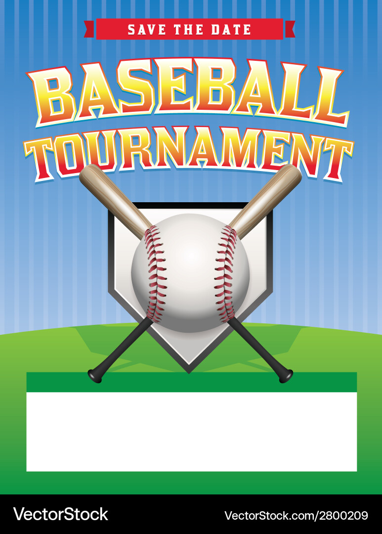 Baseball Tournament Poster Royalty Free Vector Image