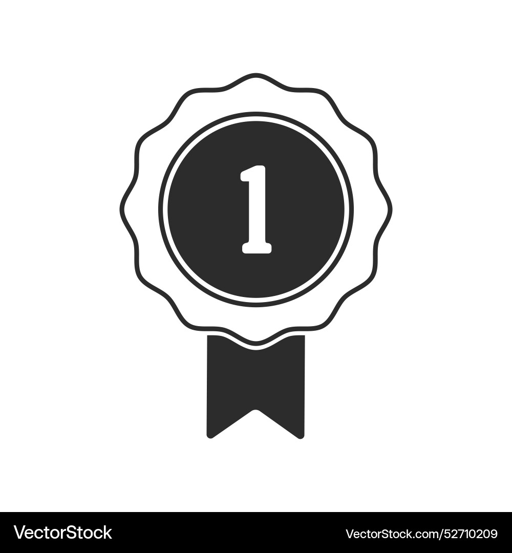 Certificate badge award 1st icon premium quality Vector Image