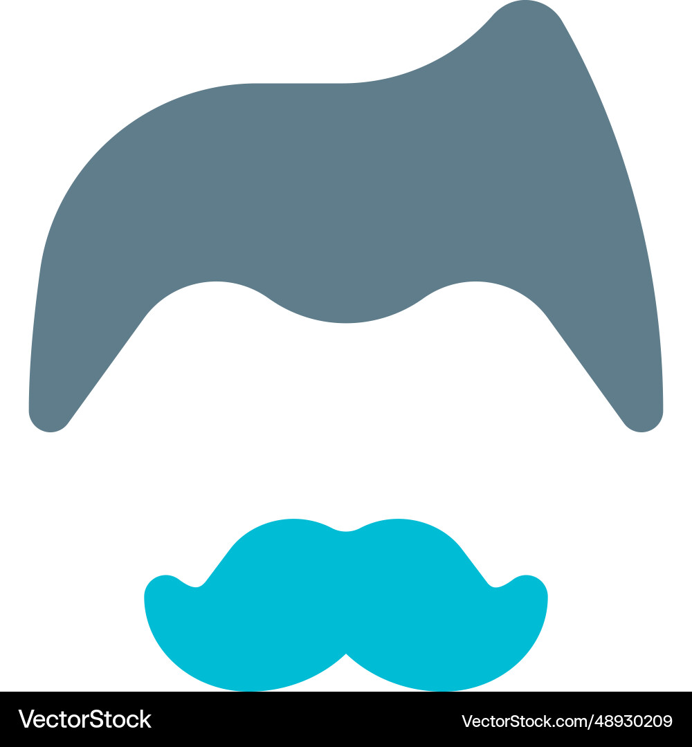 Dandy mustache with hair style isolated Royalty Free Vector