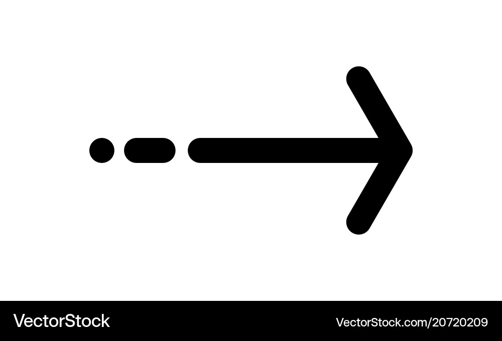 Dotted Dash Arrow Icon Royalty Free Vector Image
