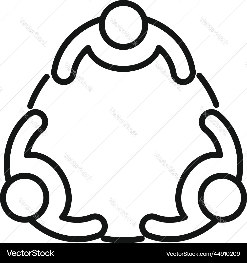 Group work icon outline service team Royalty Free Vector