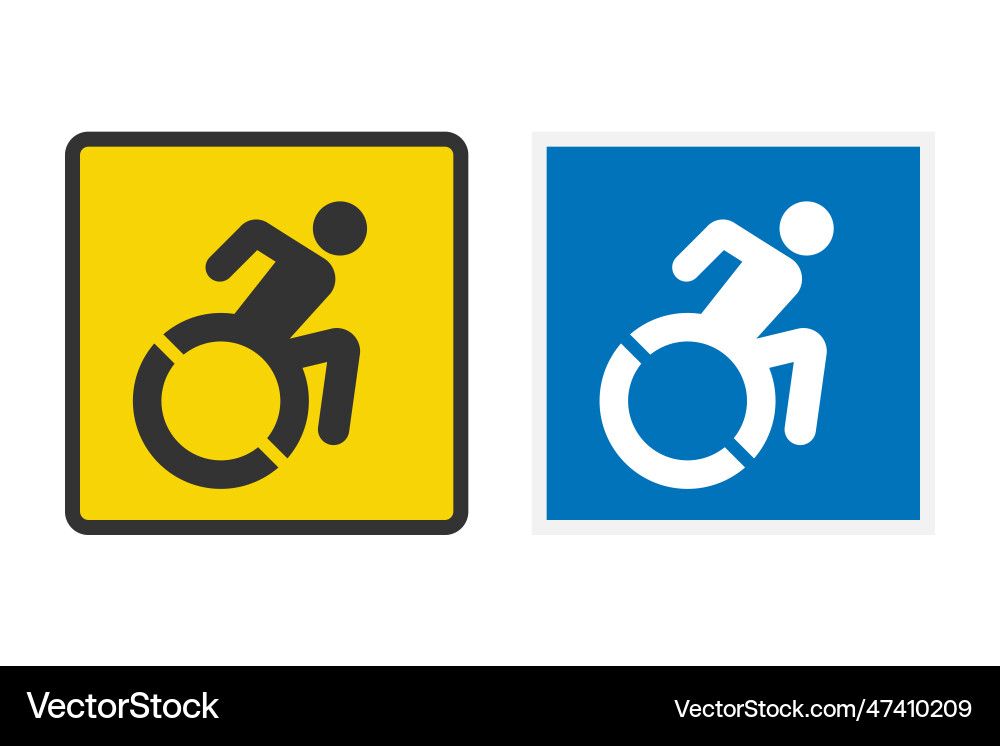 Handicap icon set disabled people on wheelchair Vector Image