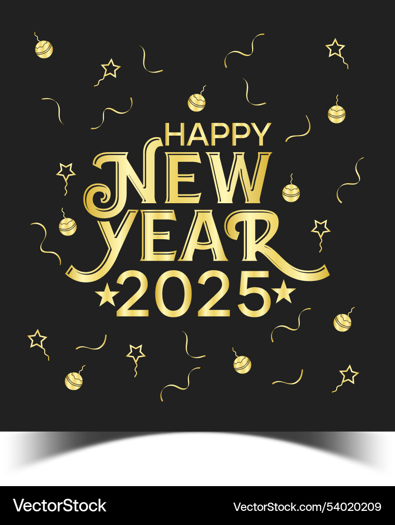 Happy new year 2025 banner design template Vector Image