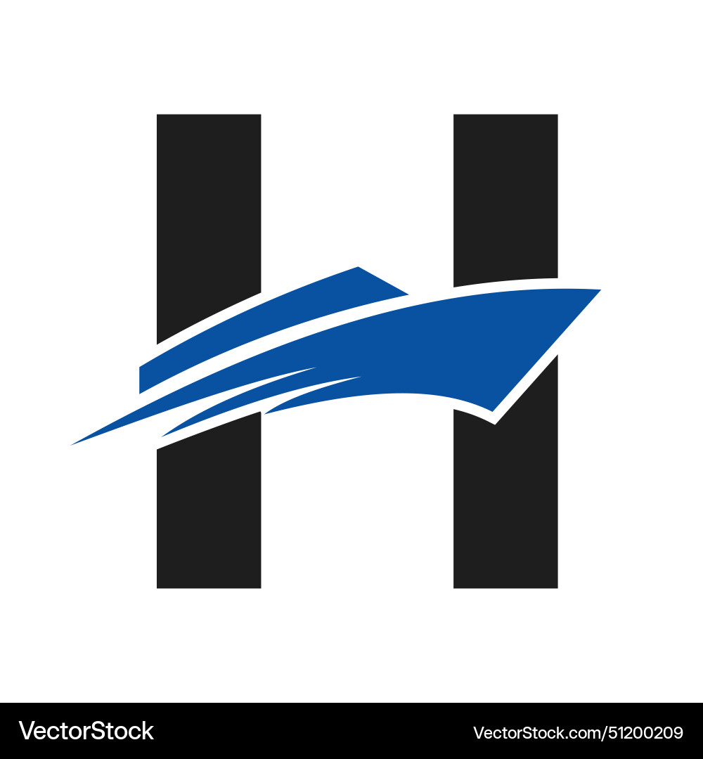 Initial letter h boat logo for yacht sign Vector Image