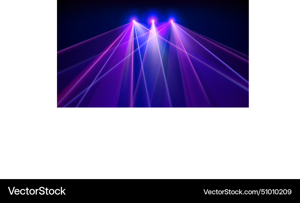 Laser light show bright led beams dj lights Vector Image