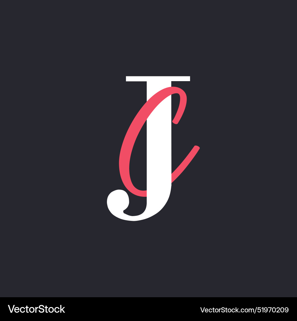 Letter jc logo perfectly blended initials jc Vector Image