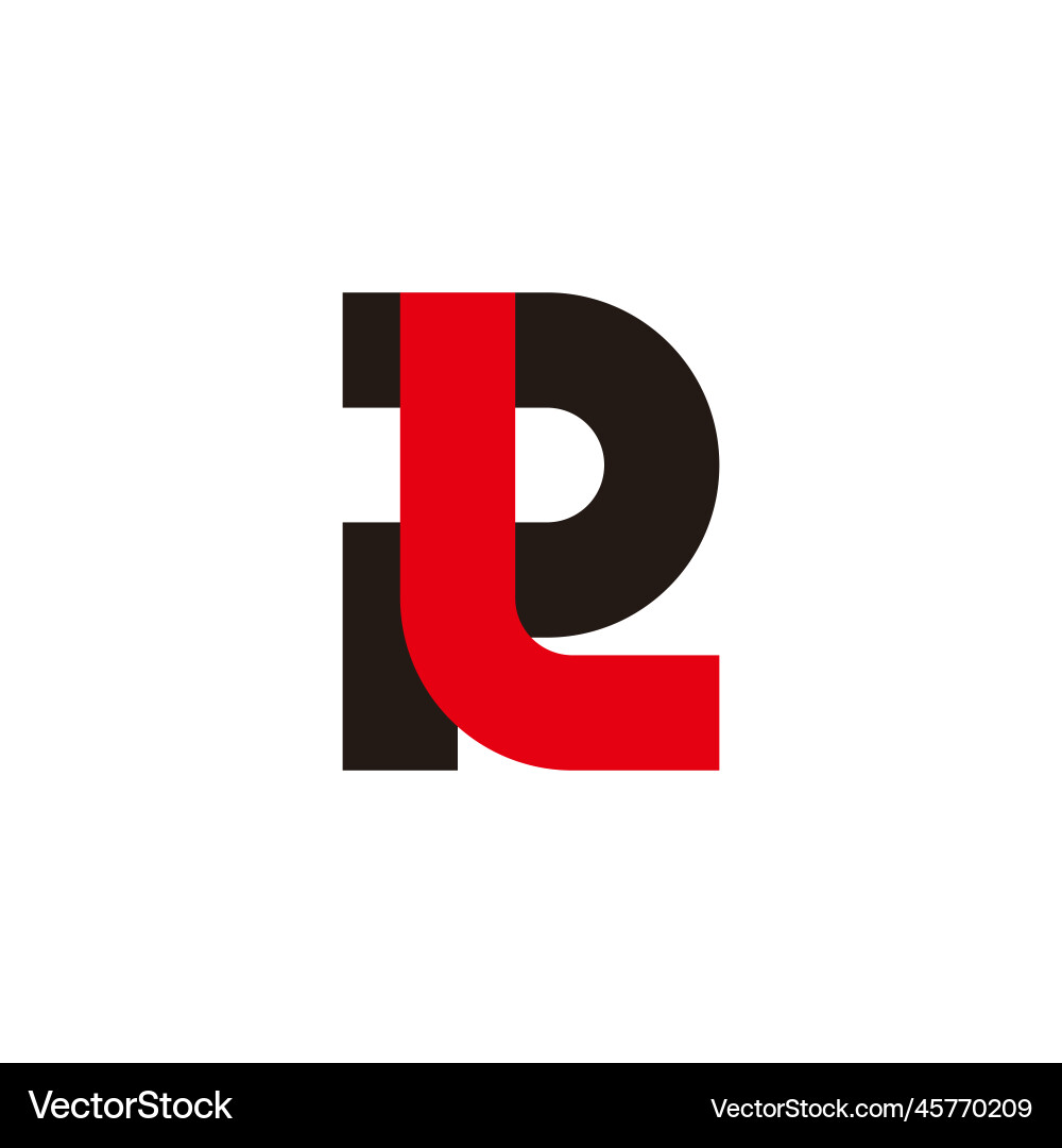 Letter pl linked simple colorful geometric logo Vector Image
