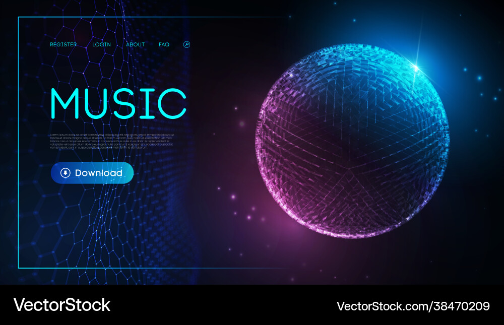 Music wave technology sphere particle big Vector Image
