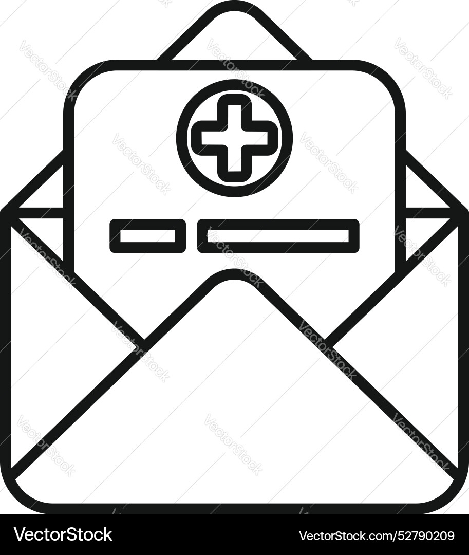Open envelope containing medical document Vector Image