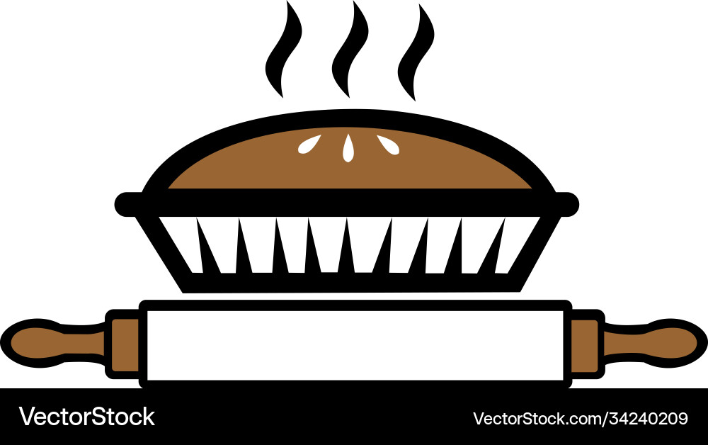 Pie icon bakery label baker logo baking Royalty Free Vector