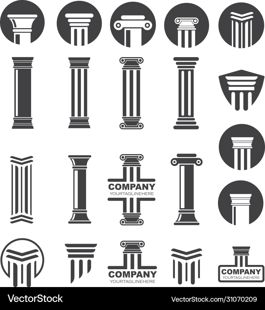 Pillar logo template Royalty Free Vector Image