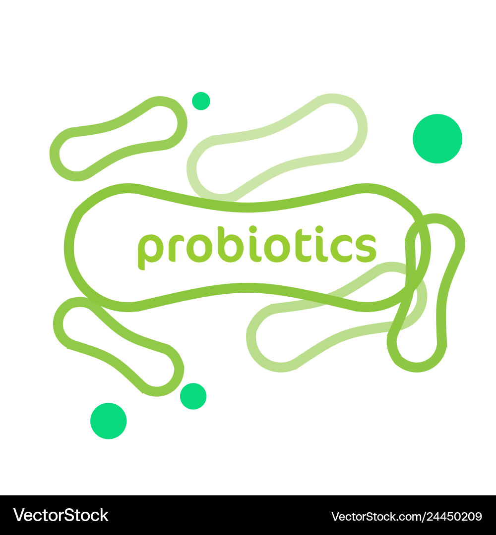 Probiotics bacteria logo Royalty Free Vector Image