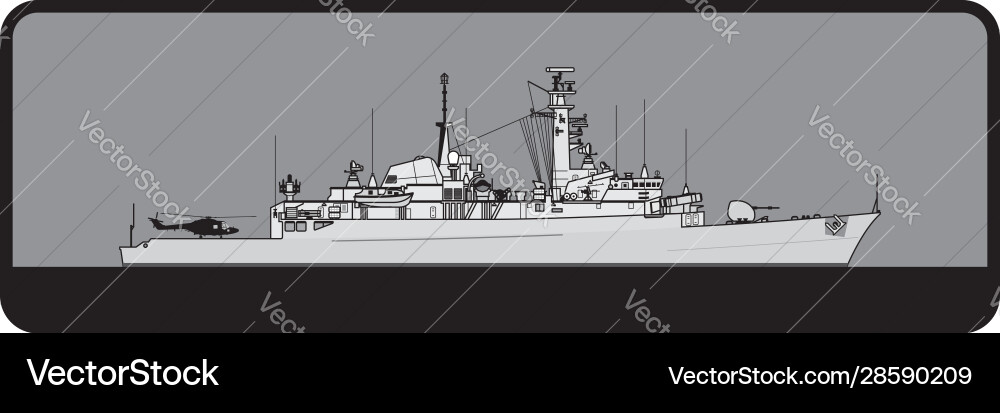 Royal navy type 21 amazon-class frigate Royalty Free Vector