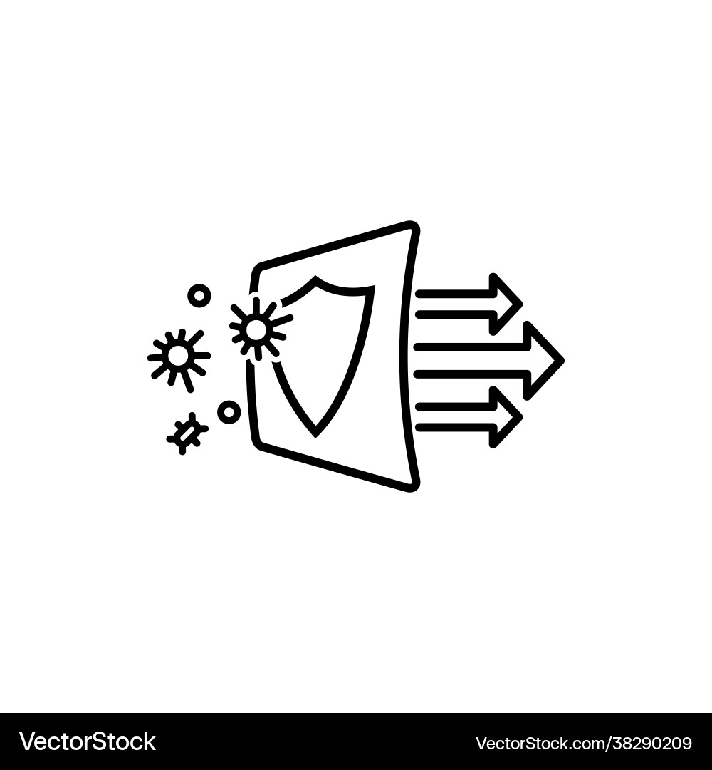 Simple line icon showing virus protection air Vector Image