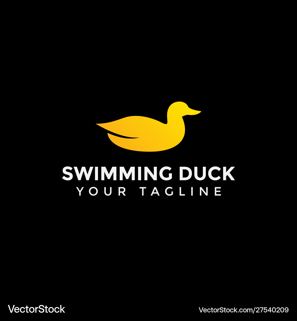 Swimming duck goose swan logo design template Vector Image
