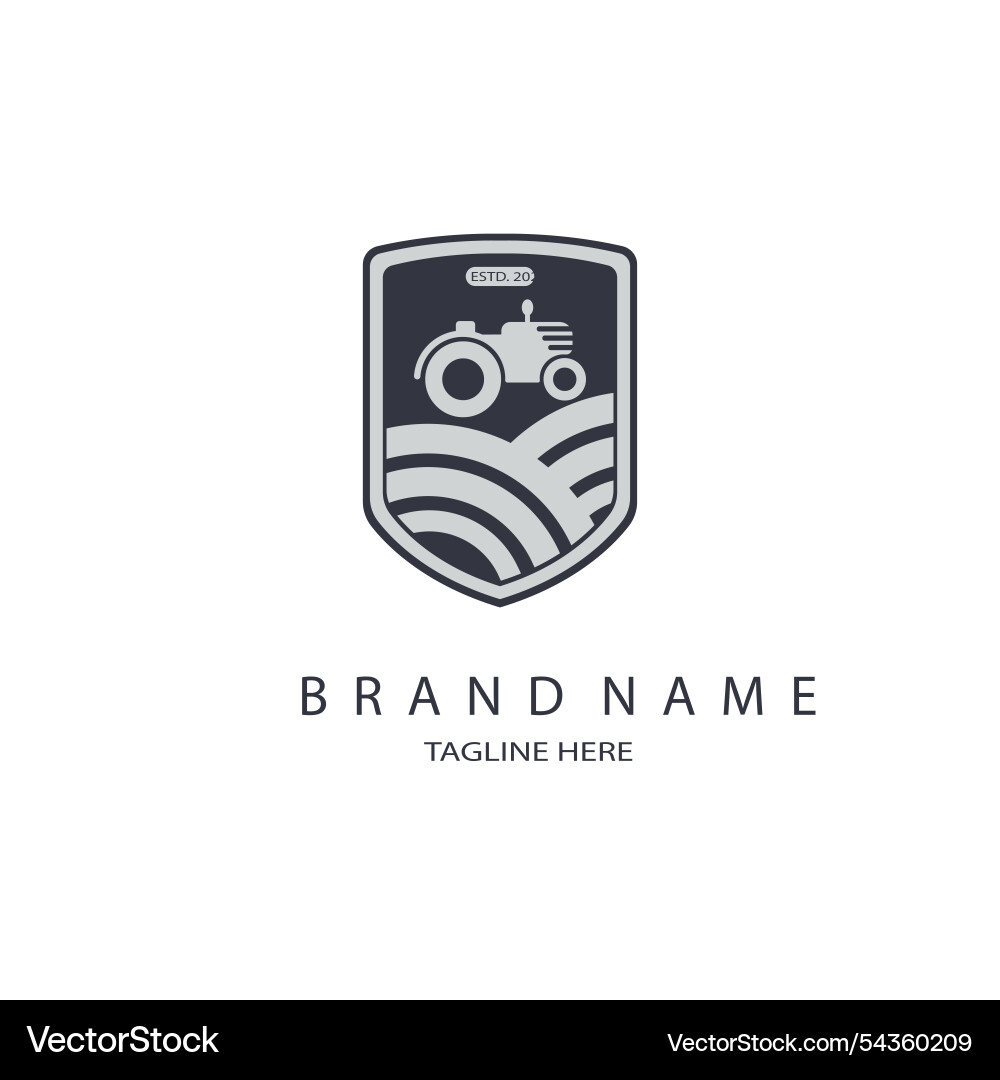 Tractor and farm logo template design Royalty Free Vector