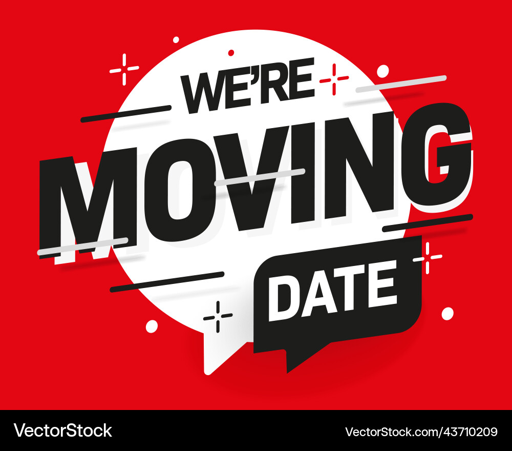 We are moving shop announcement banner template Vector Image