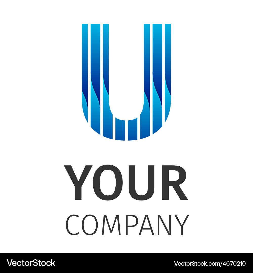 Abstract blue logo u Royalty Free Vector Image
