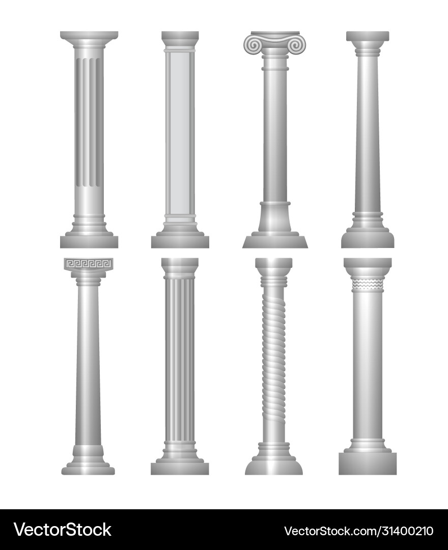 Antique column set Royalty Free Vector Image - VectorStock