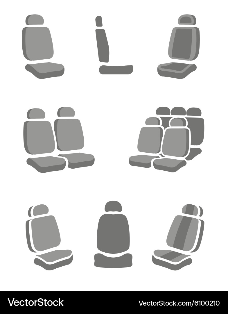 Auto Sitz Icons Lizenzfreies Vektorbild - VectorStock