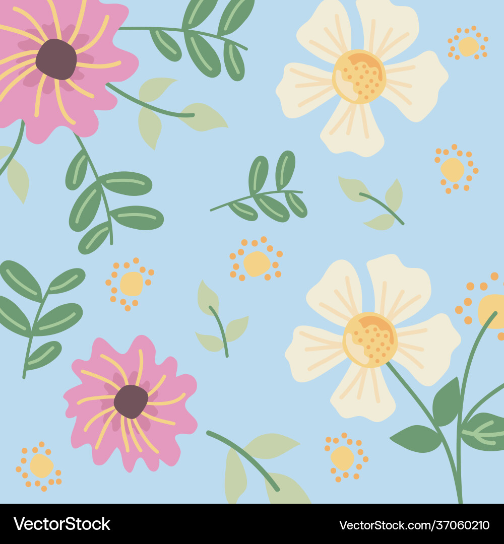 Beautiful flowers pattern Royalty Free Vector Image