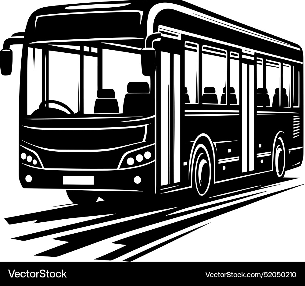 City bus silhouette flat isolated on a white Vector Image