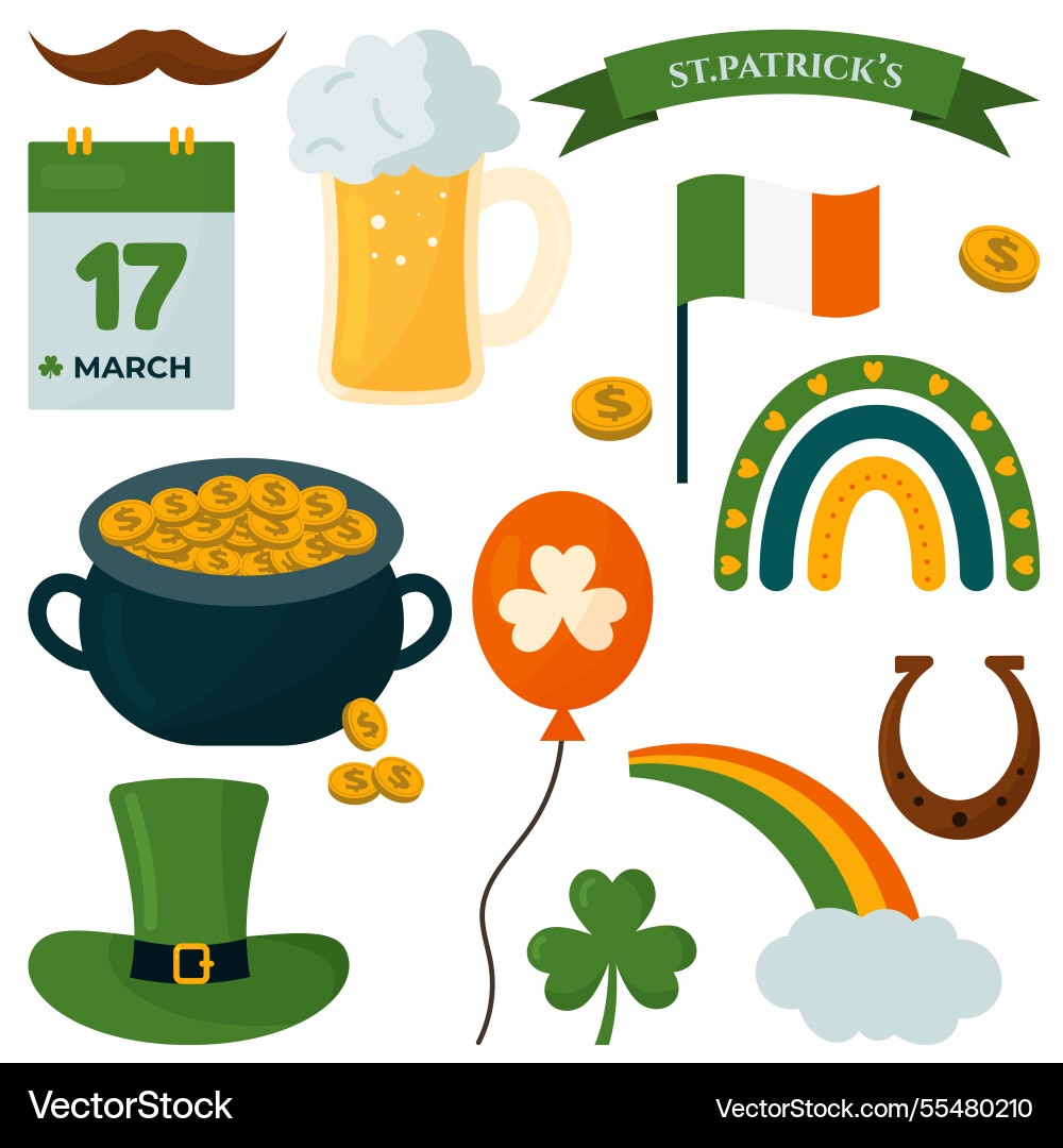 Clip art collection for saint patrick day Vector Image