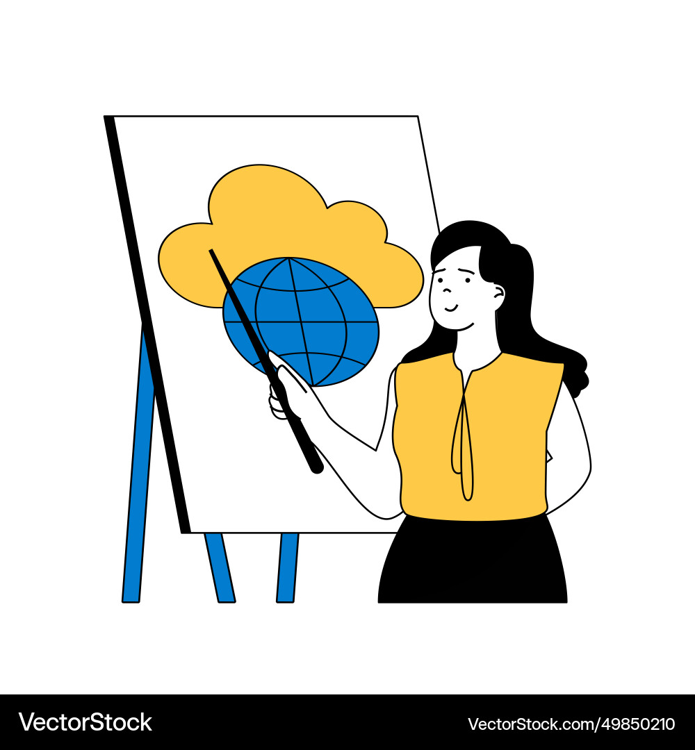 Cloud computing concept with cartoon people Vector Image