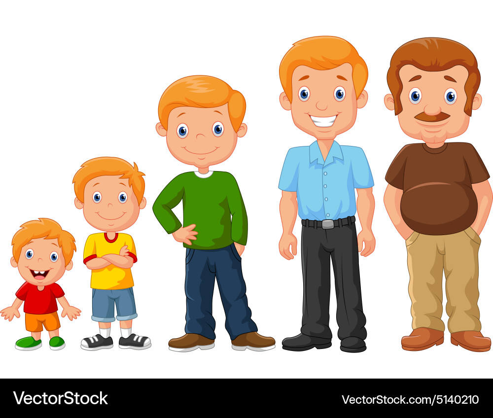 Development stages of man Royalty Free Vector Image