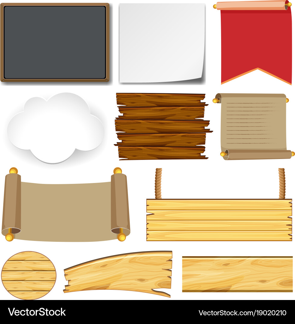 Different designs for signs and boards Royalty Free Vector