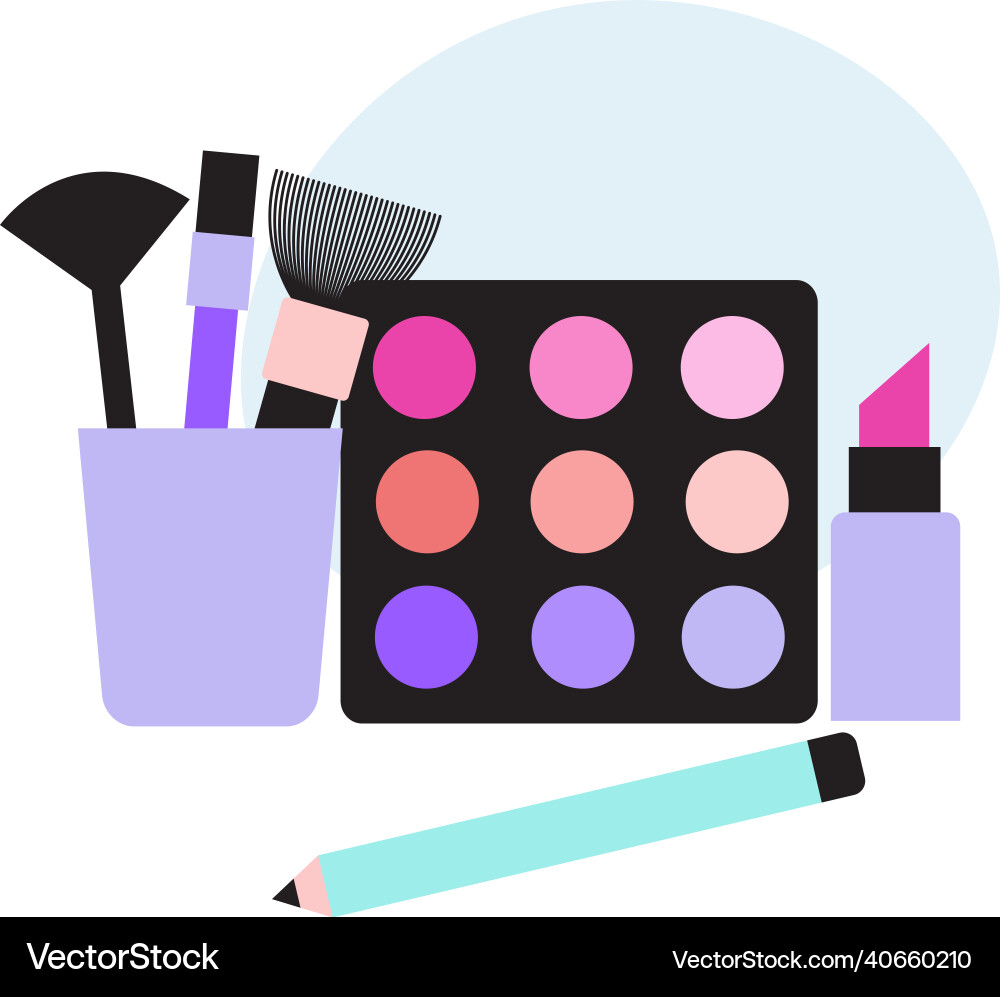 Female cosmetic products composition Royalty Free Vector