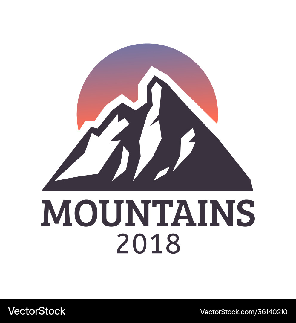 Hand drawn mountain isolated ski resort logo Vector Image