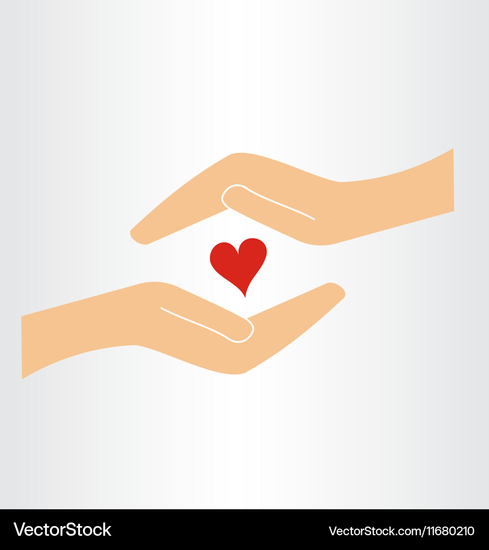 Hands and heart symbol Royalty Free Vector Image